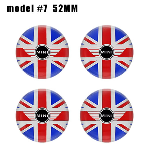 (52mm MINI Model 7) 4pcs 52mm Epoxy Car Wheel Center Hub Cap Badge ...