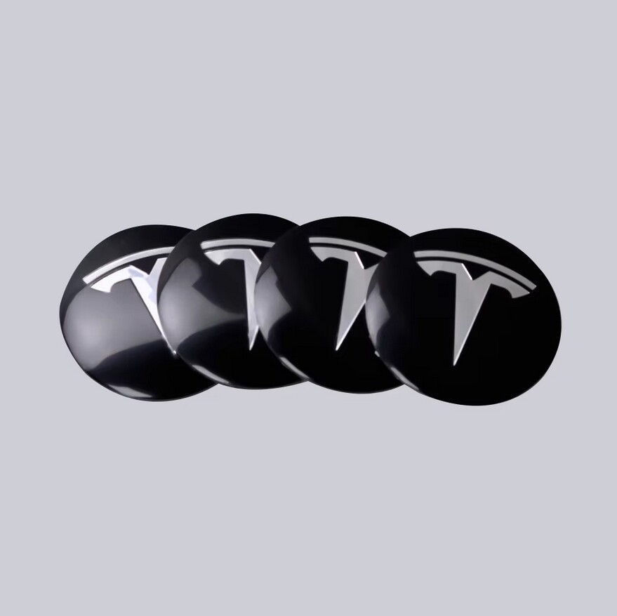 (black For Tesla) 56mm Car Wheel Center Tire Dust Cover Sticker for ...