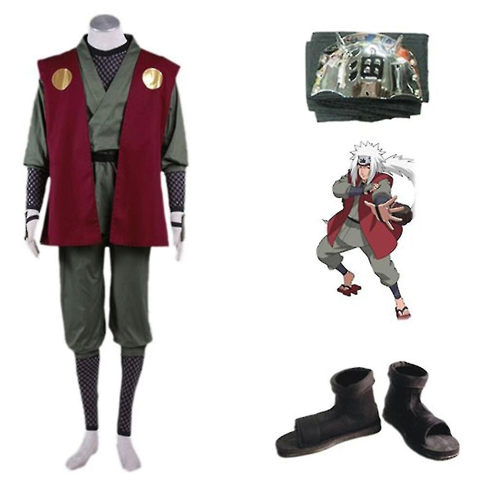 (Jiraiya, XXL) Uchiha Sasuke Cosplay Costume Outfit Uniform Suit Top ...