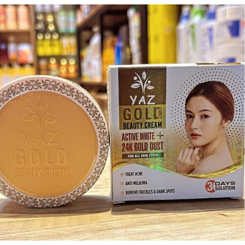 Yaz Active White+ Gold Beauty Cream with 24k Gold Dust Brighten ...
