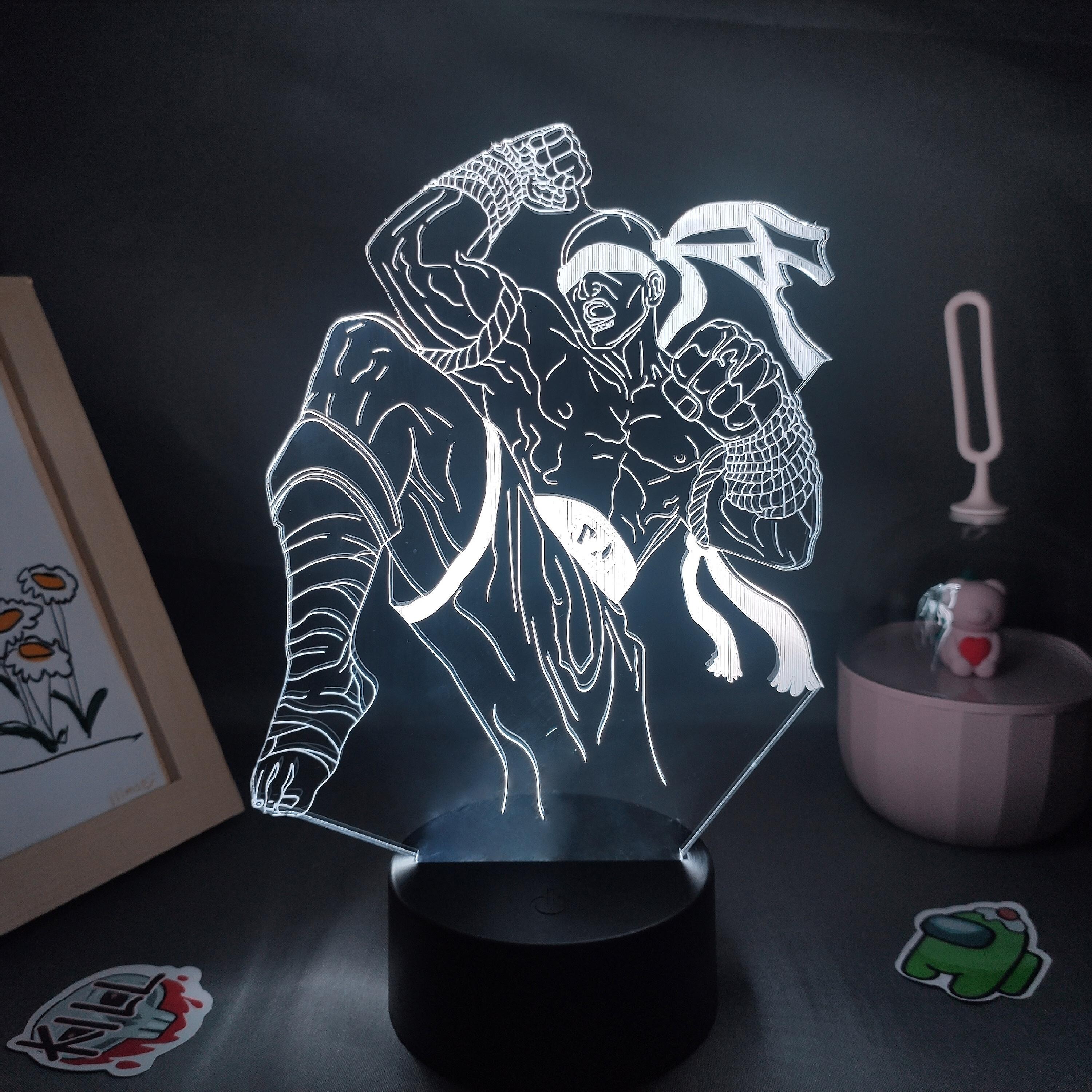 Lol Game Figure The Blind Monk Lee Sin Lamp 3d Led Rgb Neon Night ...