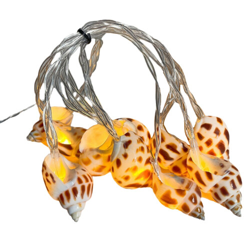 Beach themed string lights, LED shells and conches, decorative lights ...