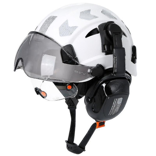 (CR08 Reflective A) Ce Construction Safety Helmet With Visor Built In ...