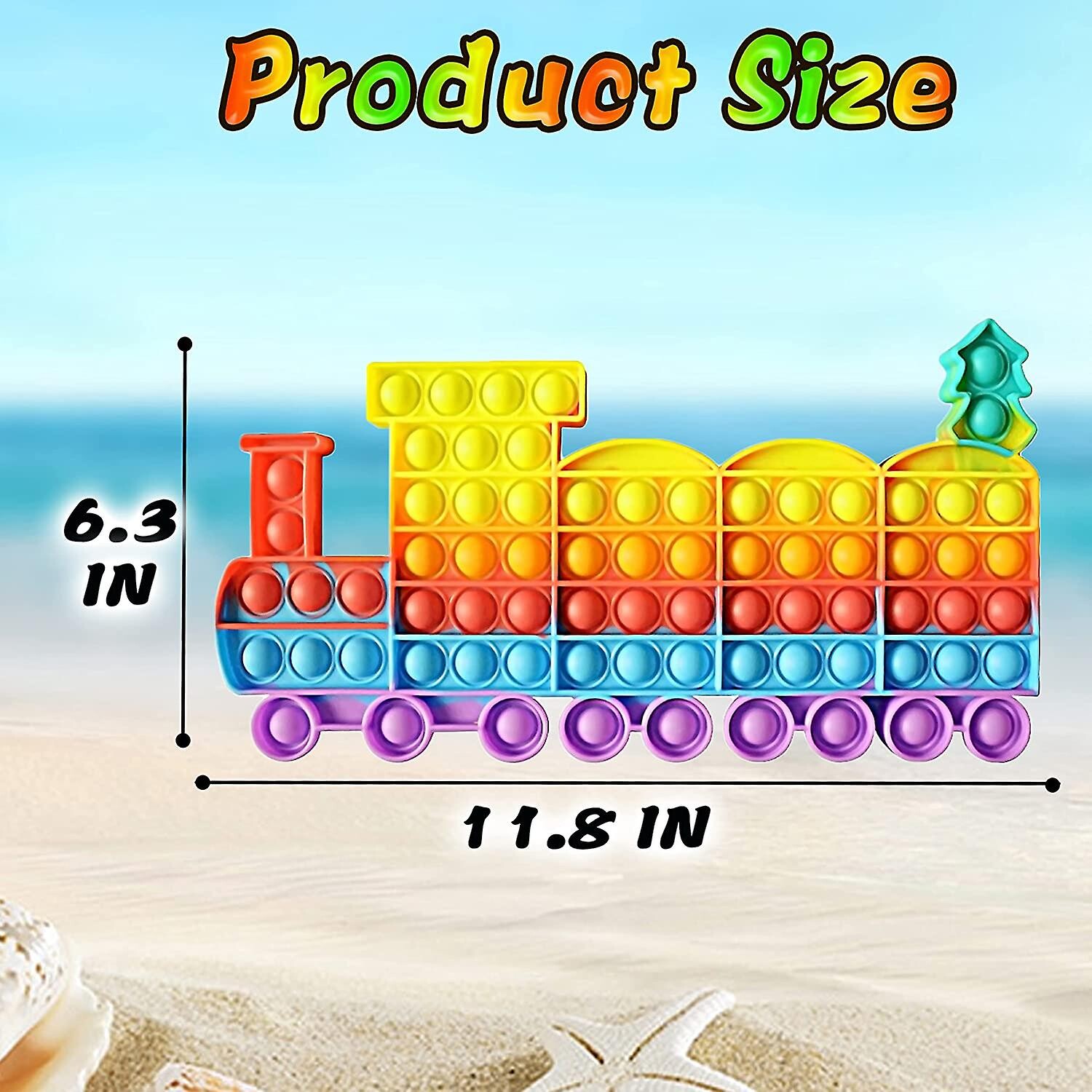 Popit Big Rainbow Silicone Train Poppers Fidget Toy Bulk Among Us ...