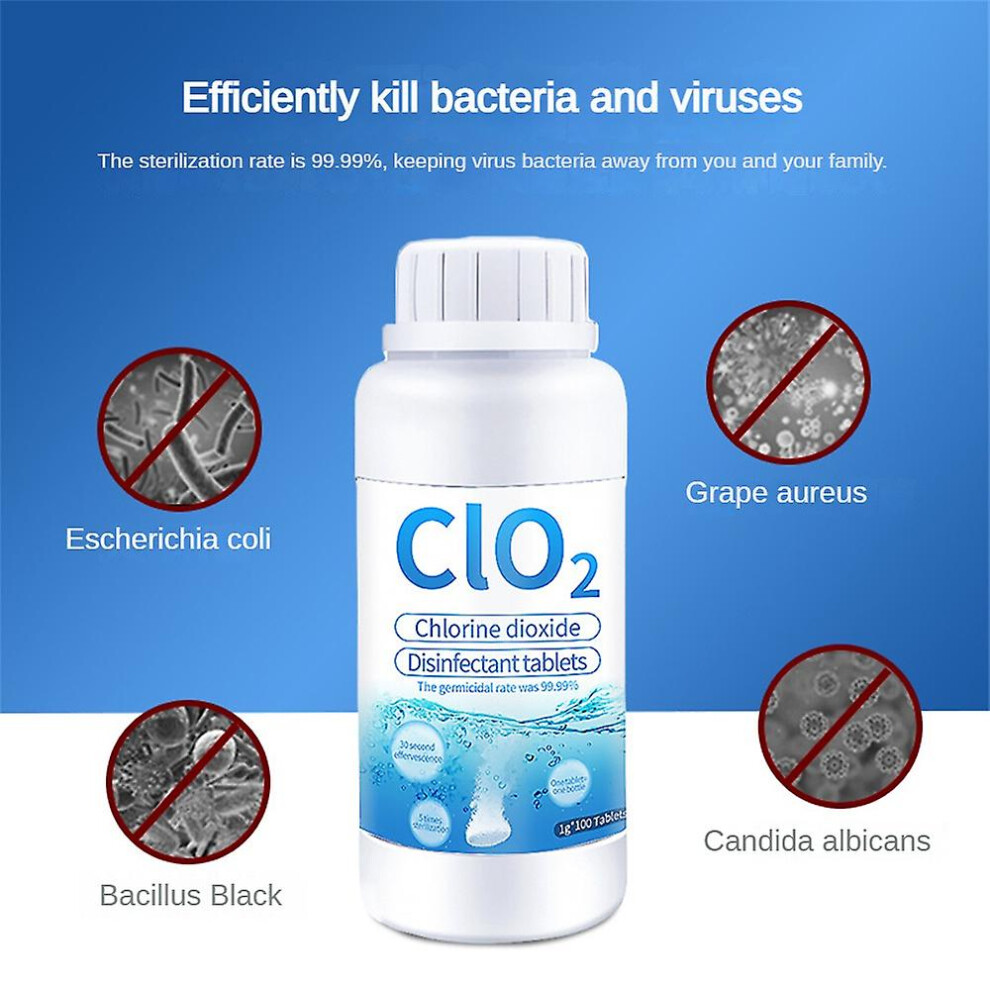 100/200pcs Food Grade Chlorine Dioxide Effervescent Tablet Clo2 Anti ...