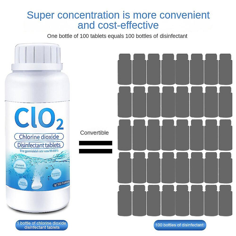 100/200pcs Food Grade Chlorine Dioxide Effervescent Tablet Clo2 Anti-bacterial Disinfection ...