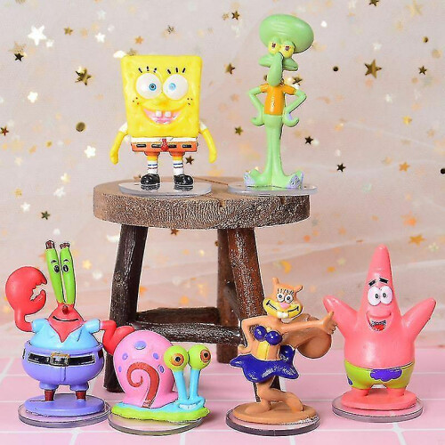 6 Pcs/set Spongebob Squarepants Patrick Star Squidward Tentacles Pvc ...