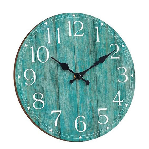 Wall Clock - Teal Green Wall Clocks Battery Operated Silent Non-ticking ...