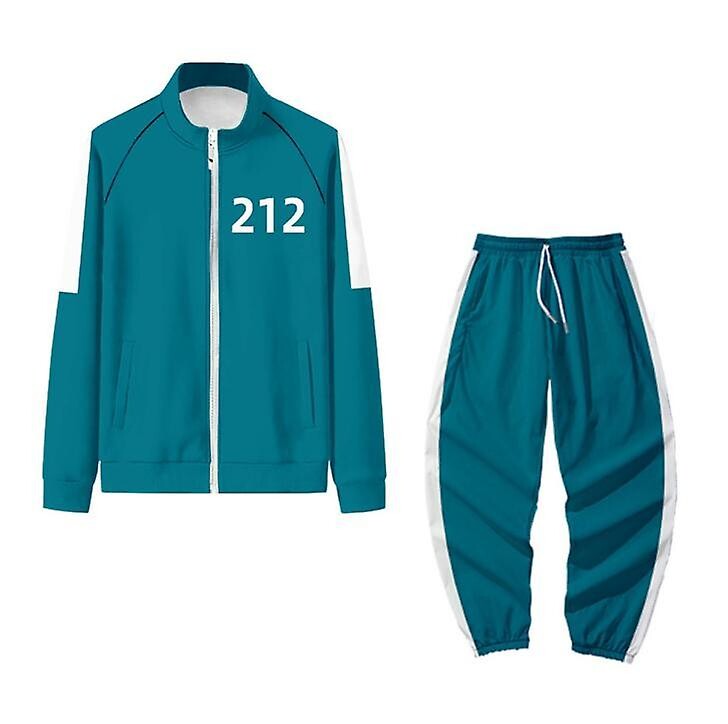 (S, blue) Squid Game Actor No. 212 Cosplay Costume Jacket + Pants Squid ...