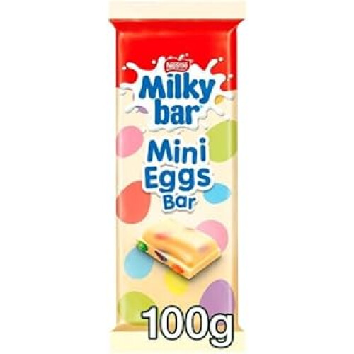 Milkybar Mini Eggs Easter White Chocolate Sharing Bar 100g Pack Of 8 on ...