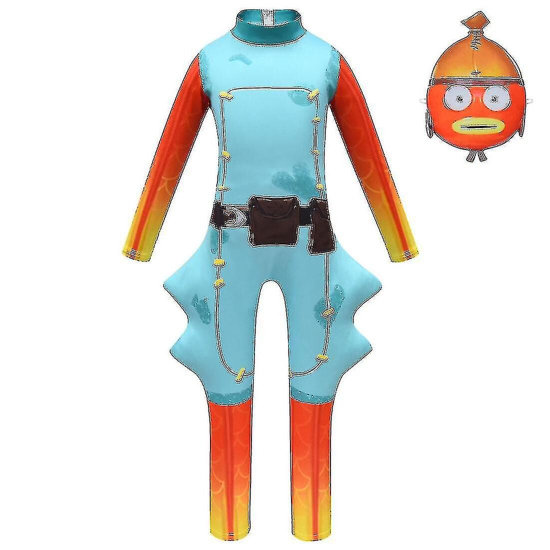 (130CM) Halloween Kids Costume Cartoon Fish Cos Jumpsuit Boy Christmas ...