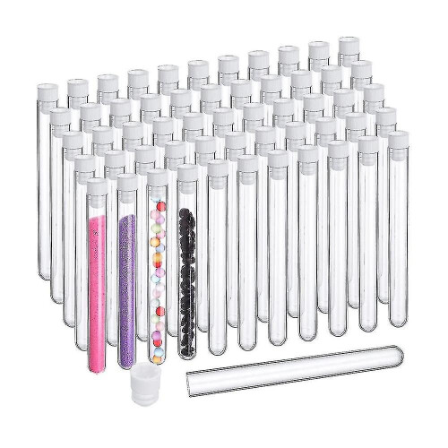 100pcs Clear Test Tubes With Lids 25 Ml Plastic Tube 16 X 150 Mm ...