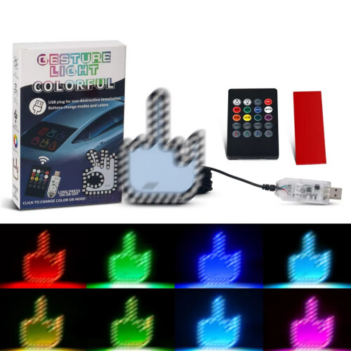 (RGB Model 2) New LED Illuminated Gesture Light Car Finger Light With ...
