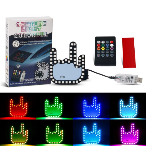 (RGB Model 1) New LED Illuminated Gesture Light Car Finger Light With ...