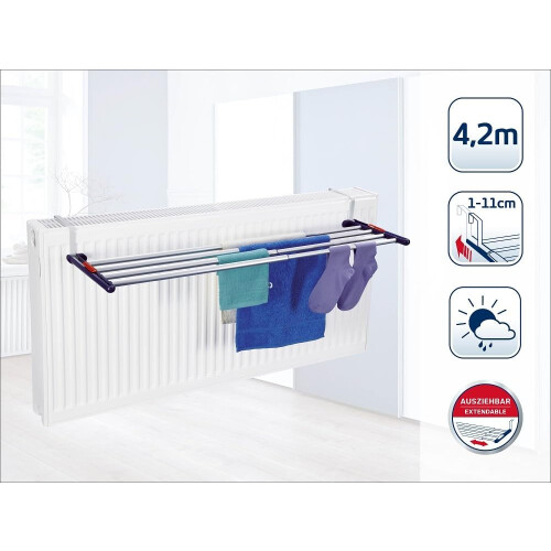 Leifheit Quartett 42 Extendable Radiator Airer, Over Door Drying Rack ...