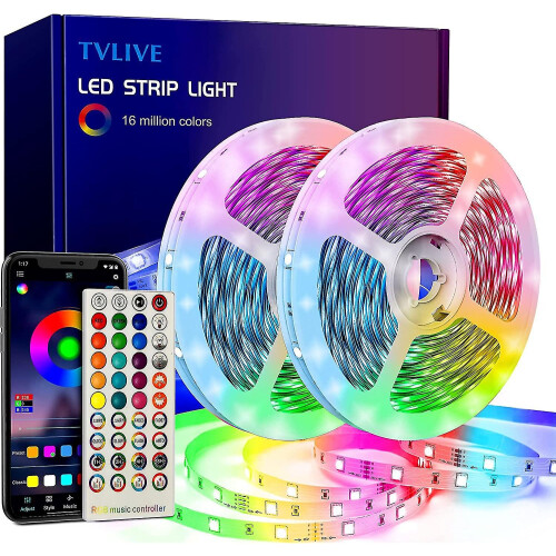 Led Strip Light 20m Led Room Rgb Multicolor Led Strip Light App Control ...