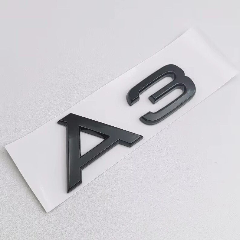 (A3 Glossy Black) 3D ABS Black S Line A1 A2 A3 A4 A5 A6 A7 A8 Logo ...
