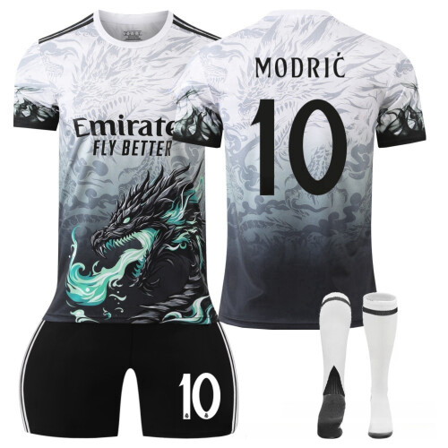 (22(120-130CM)) 24/25 Cyan Dragon Pattern Activewear No.10 Modric Fans ...