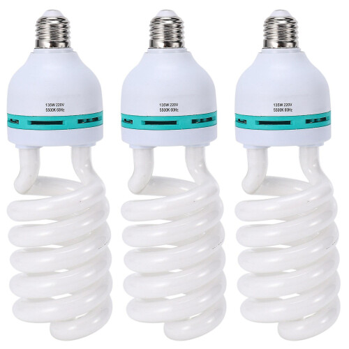 3x E27 220v 5500k 135w Photo Studio Bulb Video Light Photography ...