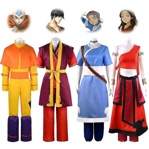 (Katara Red Full Set, S) Descendinga-vatar Cos Costume The Last ...