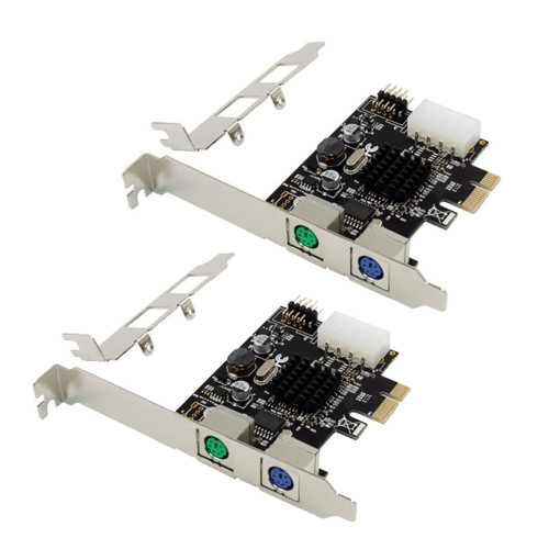2X PCI-E Dual Port PS2 Expansion Adapter Card External Device Driver ...