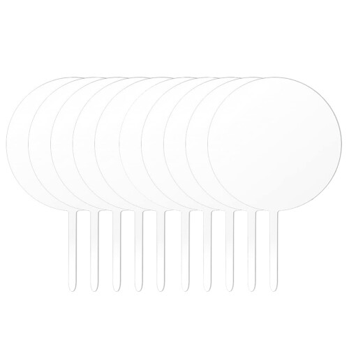 Round Acrylic Cake Toppers Clear Blank Circle DIY Topper Blanks on OnBuy