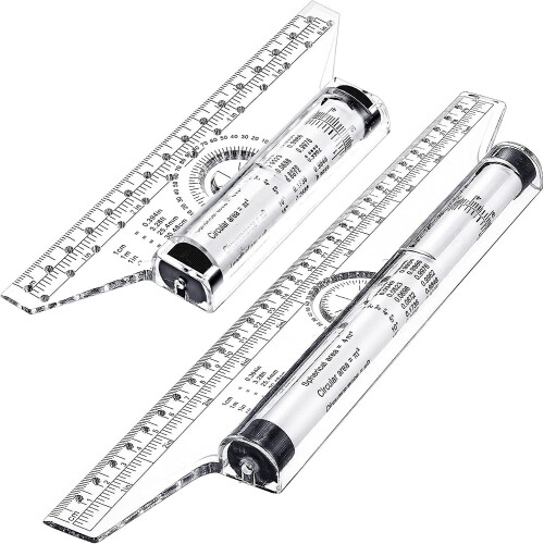 2 Pieces Plastic Measuring Rolling Ruler, Drawing Roller Ruler ...