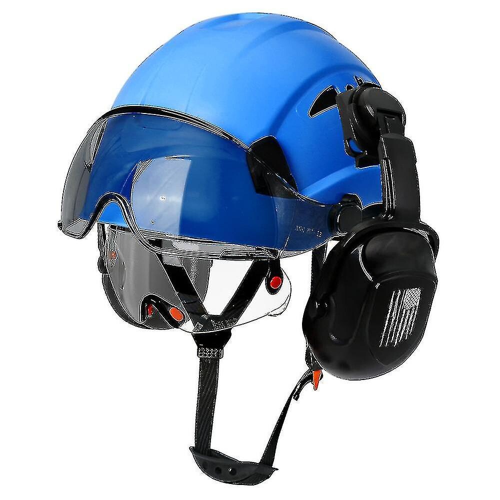 (CR08 D with earmuffs) Ce Construction Safety Helmet With Visor Built ...