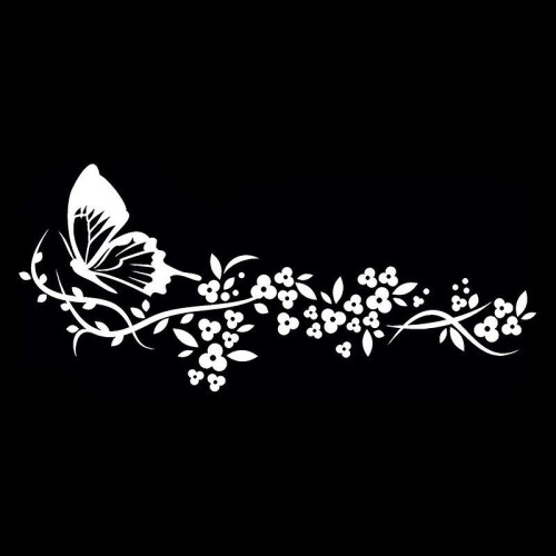 (White) Flying Butterfly Car Sticker Decals Auto Window Bumper Door ...