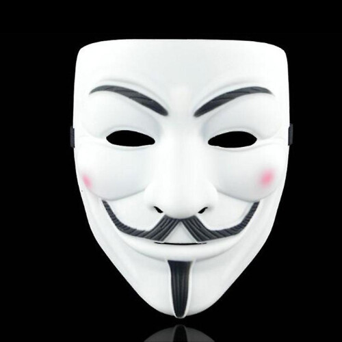 (White Thicken) Anonymous Hacker Vendetta Guy V Cosplay Mask Halloween ...