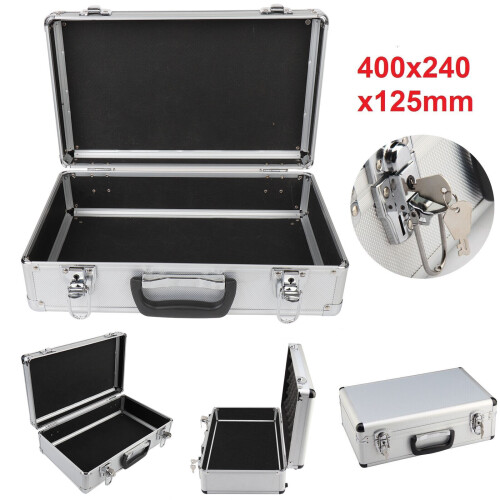 Large Hard Aluminium Flight Case Foam Lockable Tool Camera Gun Storage ...