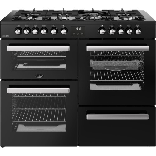 Belling Cookcentre 110DF 110cm Dual Fuel Range Cooker Black, A/A Rated ...