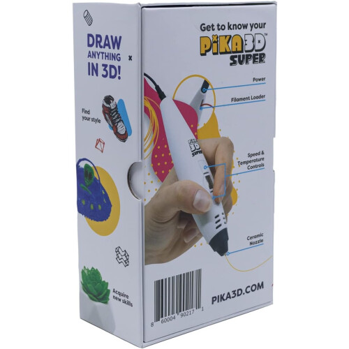PIKA3D Super 3D PRINTING PEN - Includes 3D Pen, 4 Colors of PLA ...