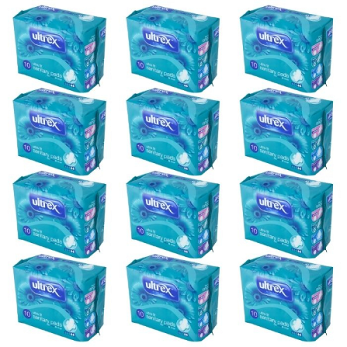 Ultrex Ultra Fit Sanitary Pads 10 Pack - Case of 12 Expiry March 2028 ...