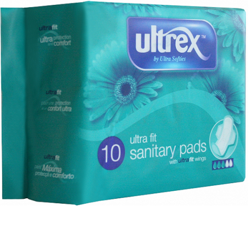 Ultrex Ultra Fit Sanitary Pads 10 Pack - Case of 12 Expiry March 2028 ...