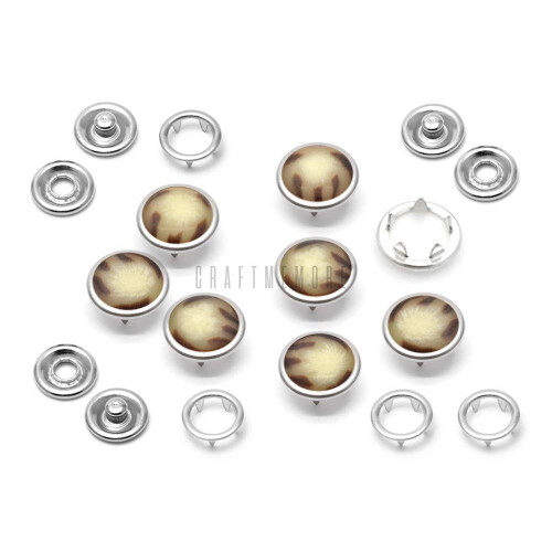 CRAFTMEMORE 20 Sets 12mm Pearl Snaps Fasteners Pearl-Like Prong Snap ...