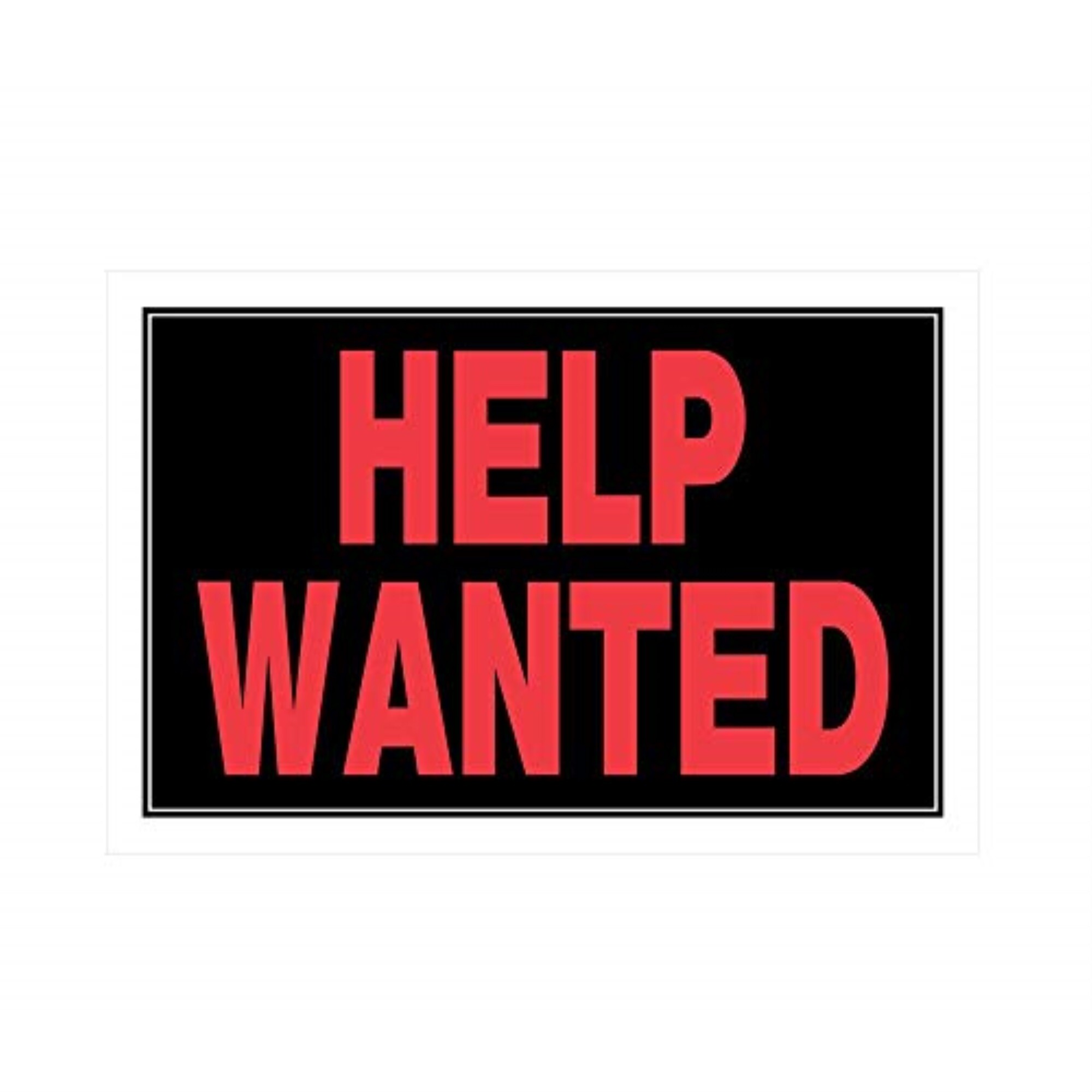 5028426 HELP WANTED SIGN 8X12 Hillman English Black Help Wanted Sign 8 ...