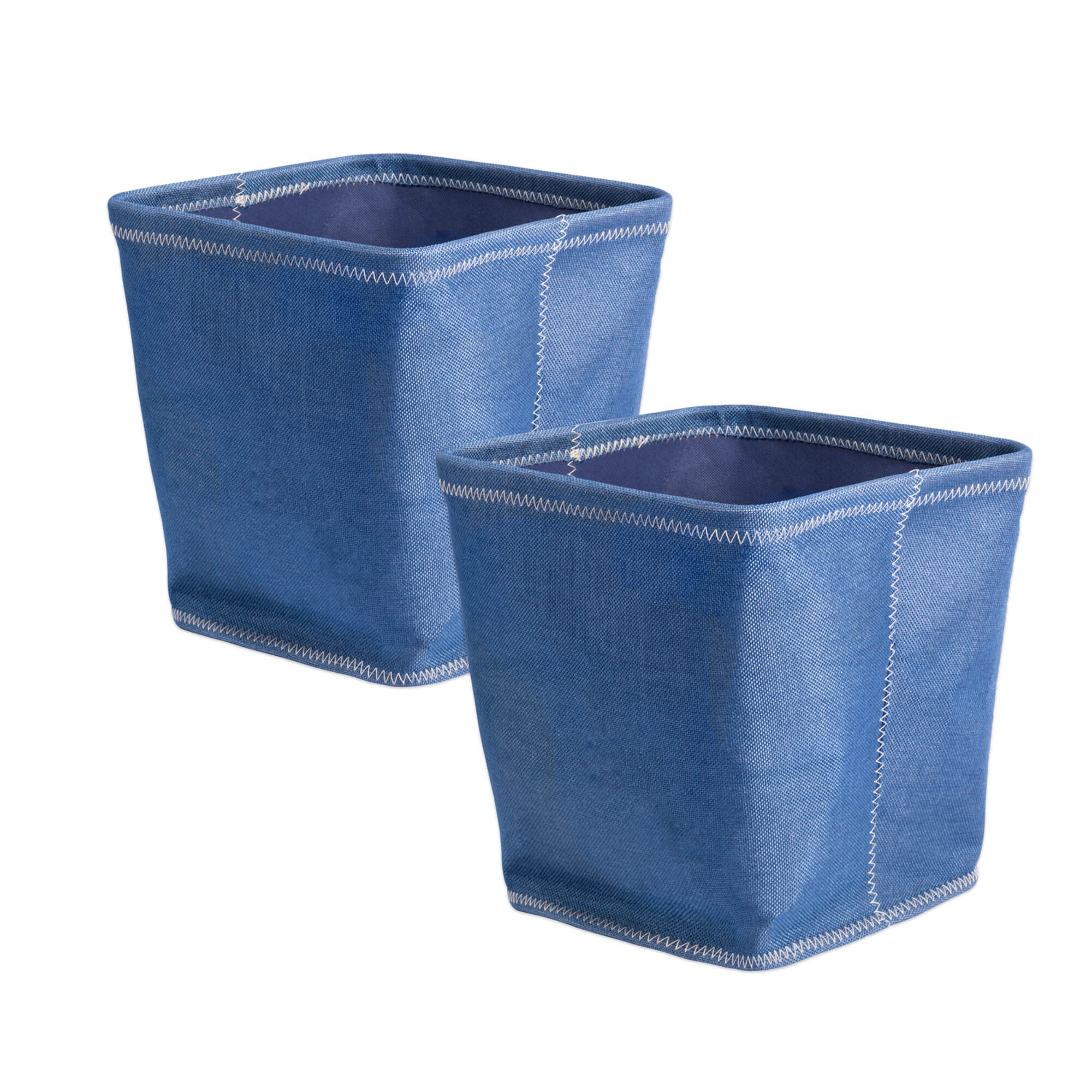 DII Poly Bin Zig-Zag Stitch Variegated Blue Trapezoid (Set of 2) on OnBuy