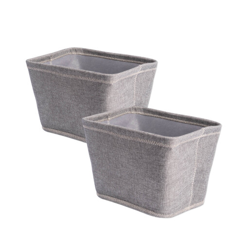 DII Poly Bin Zig-Zag Stitch Variegated Gray Trapezoid (Set of 2) on OnBuy