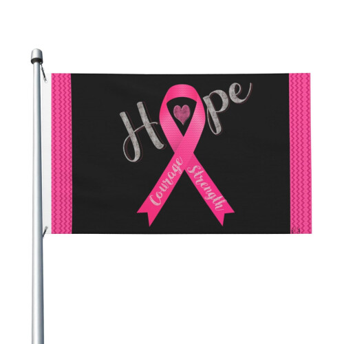 Breast Cancer Pink Ribbon 2 Flag 3x5 Foot Durable And Fade Resistant ...