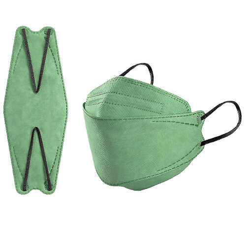 (Green) 50pcs Kn95 Face Masks Fish Mask Adult Morandi Ffp2 Mask 4 Layer ...