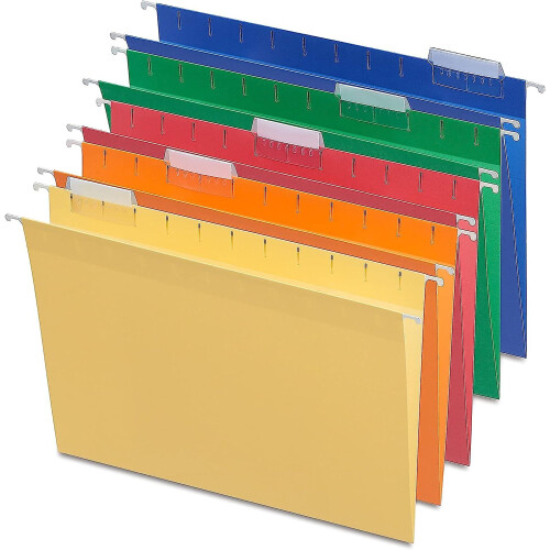 Staples Heavy Duty Hanging File Folders, 5-tab, Letter Size, Assorted ...