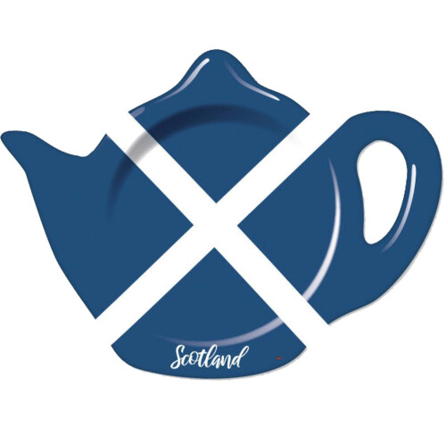 (Saltire Flag) Tea Bag Tidy Rest Teapot Shape with Scottish Designs ...