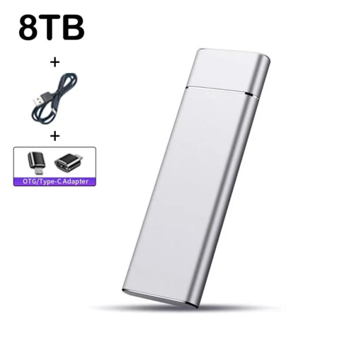 (8TB silver) Portable Hard Drive Ssd Hard Disk For Mobile Lptop on OnBuy