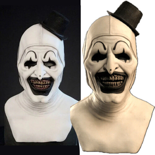 Terrifier Mask Killer Art The Clown Halloween Scary Joker Full Head ...