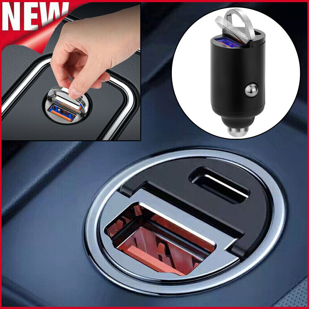 Dual USB Type-C PD Car Phone Mini Charger Fast Charge Adapter ...