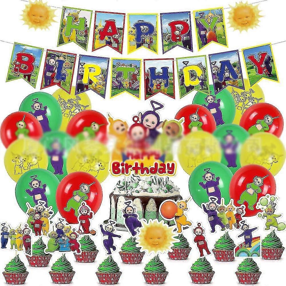 Teletubbies Theme Kids Birthday Party Supplies Decoration Set Includes ...