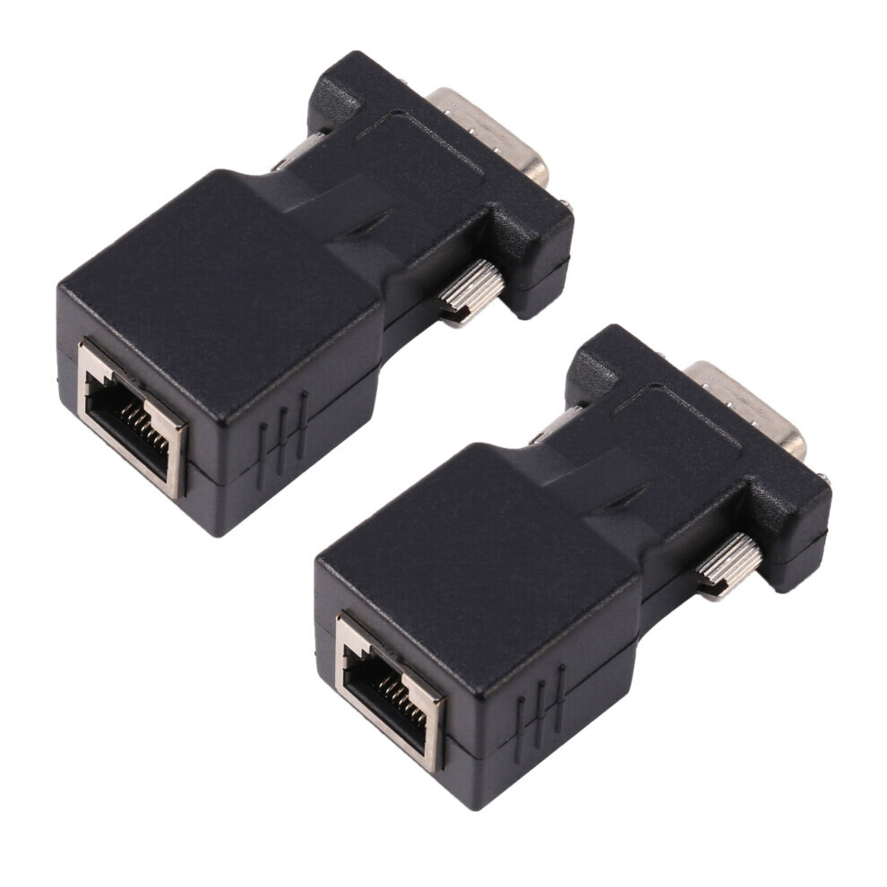 2X VGA Extender Male to LAN CAT5 CAT6 RJ45 Network Cable Adapter on OnBuy