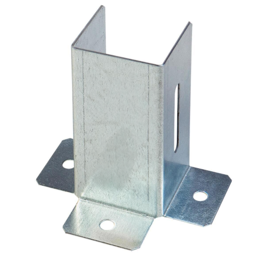 (Pack of: 4, Size: 71mm - 2.8") Galvanised Post Support Foot Bracket ...