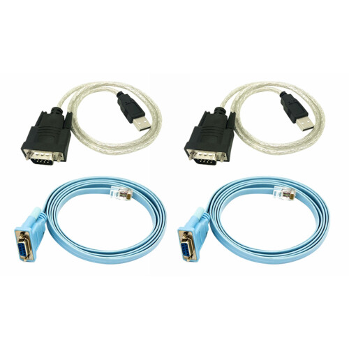 2X RJ45 Network Cable Serial Cable Rj45 to DB9 and RS232 to USB (2 in 1 ...